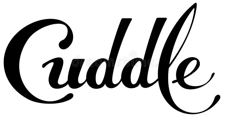 Cuddle - Custom Calligraphy Text Stock Vector - Illustration of classic ...