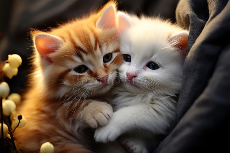 Cuddling cats named Daisy stock illustration. Illustration of soft ...