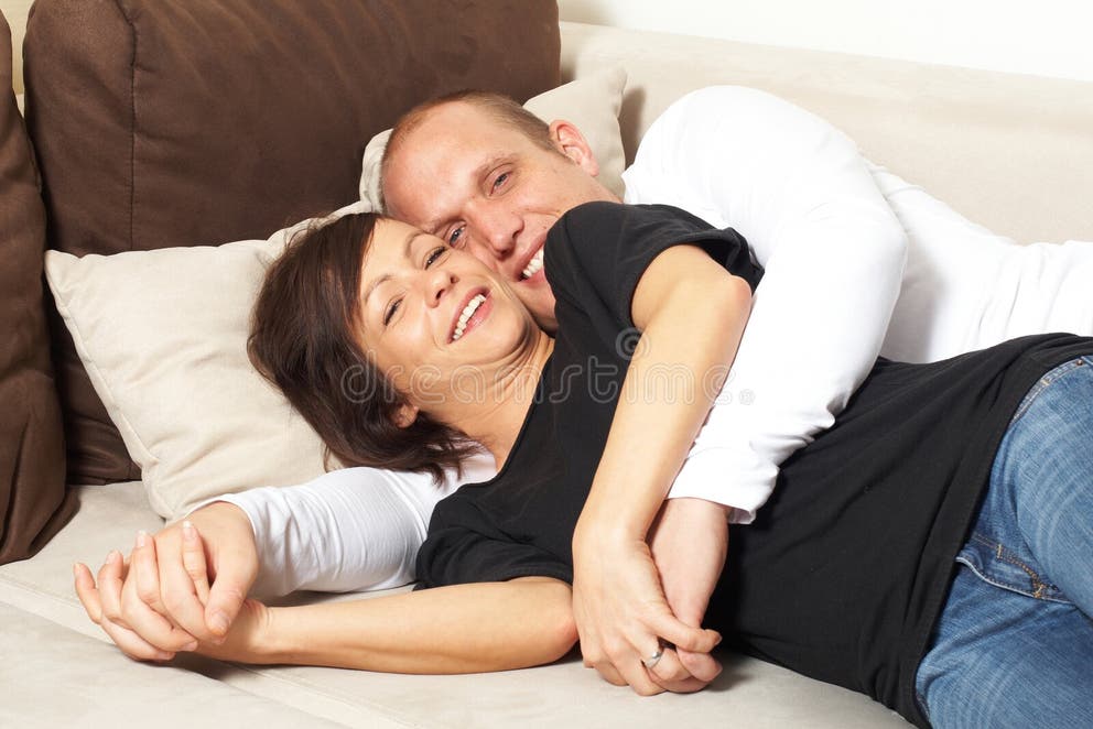 Cuddling time stock image. Image of house, family, home - 7500421