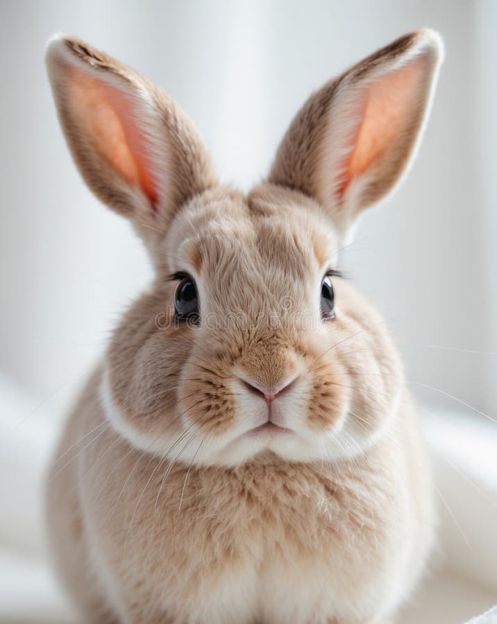 Cuddly Rabbit a Adorable Rabbit with a Twitching Nose Floppy Ear Stock ...
