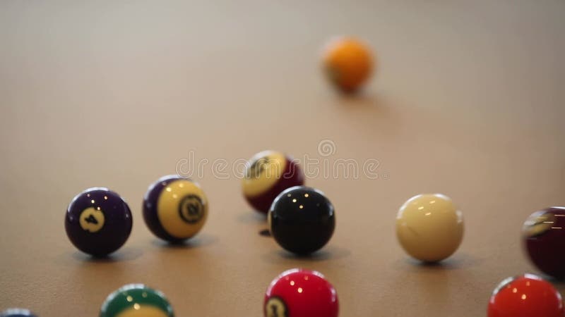 Breaking Billiard Balls on Pool Table Stock Footage - Video of break ...