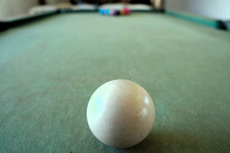 Cue Billiard Ball in Pop Position Stock Photo - Image of numbered ...