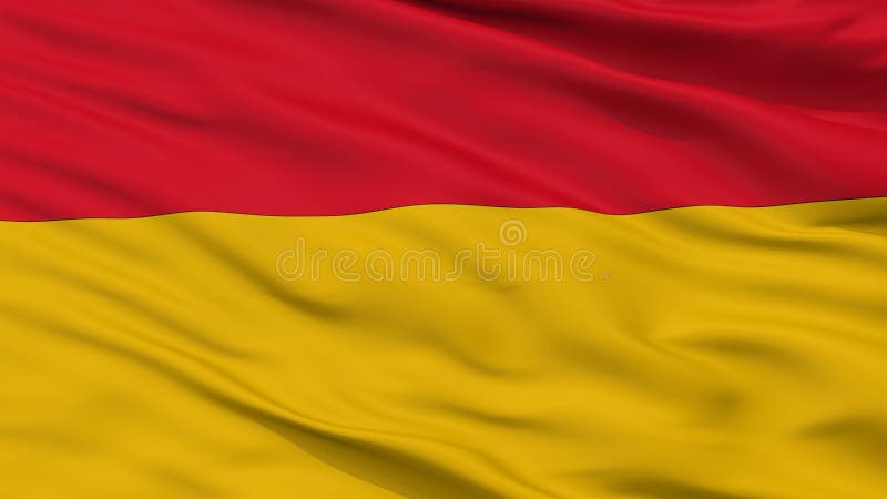 Cuenca City Flag on Flagpole, Ecuador, Isolated on White Background ...