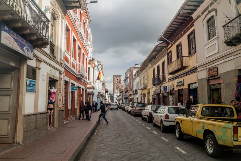 Cuenca street view editorial stock image. Image of indigenous - 84065244
