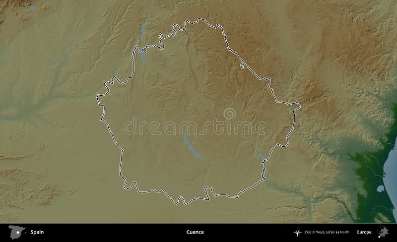 Cuenca Outlined, Spain. Physical Stock Illustration - Illustration of ...