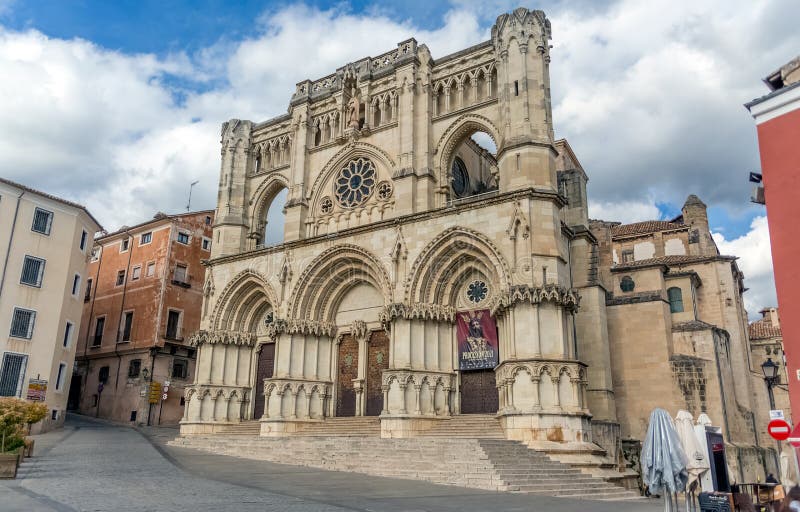 Front Main Facade View at the Gothic Classic Building at the Cuenca ...