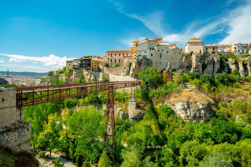 Cuenca, Spain. San Pablo Bridge and Hanging Houses Stock Photo - Image ...