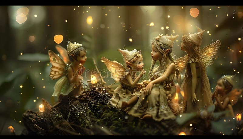 Cuento De Hadas Con Duendes Stock de ilustración - Ilustración de hada ...