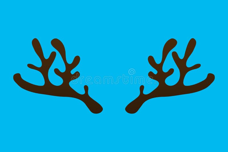 Cuernos De Un Reno En Un Fondo Azul Ilustración del Vector ...