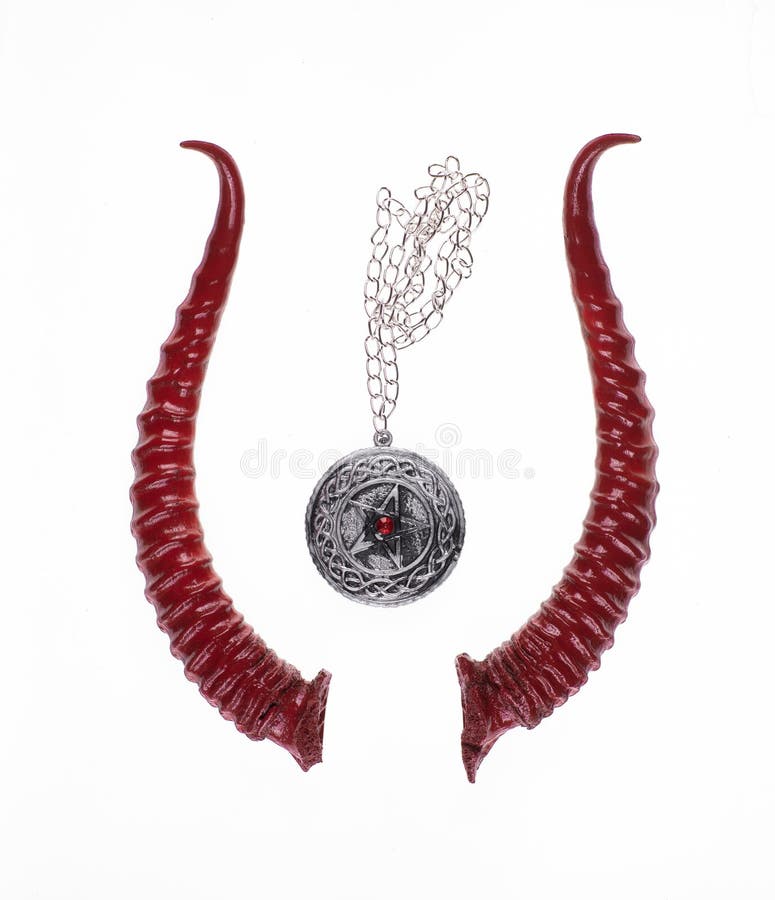 Cuernos Del Diablo Rojo Aislados En Blanco Imagen de archivo - Imagen ...