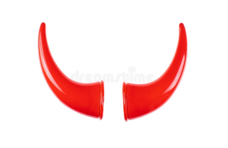 Cuernos Del Diablo Rojo Aislados En Blanco Imagen de archivo - Imagen ...