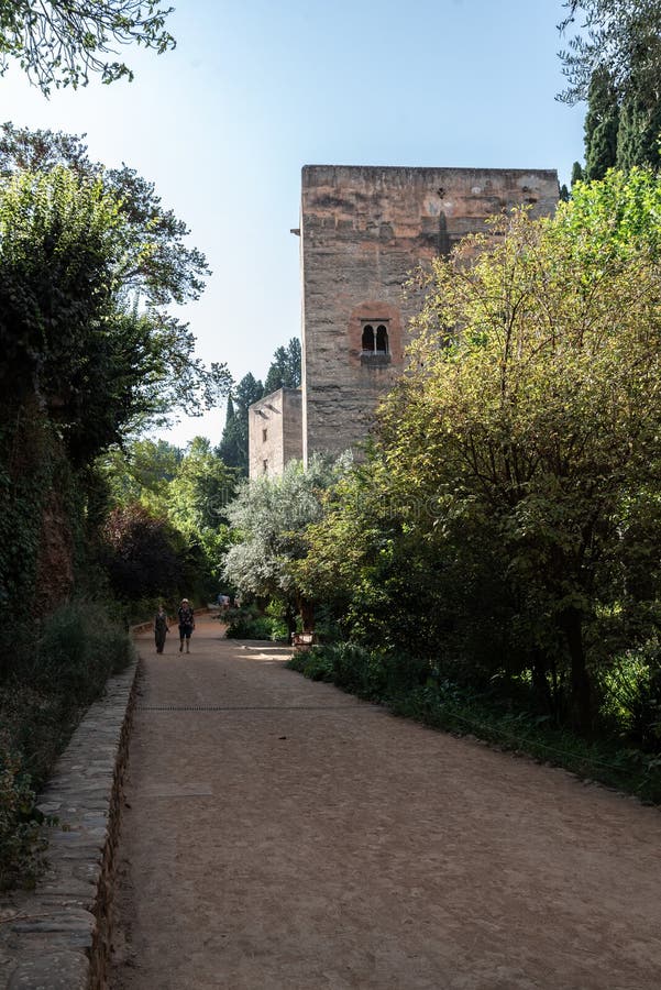 Cuesta De Los Chinos or Rey Chico in the Alhambra in Granada Editorial ...