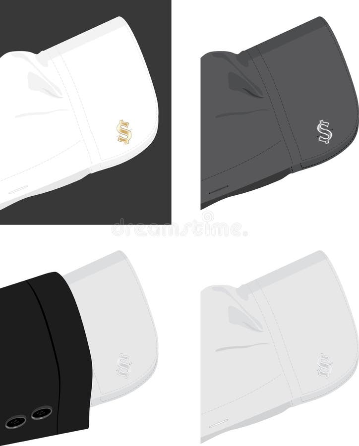Cuff Shirt with Trendy Cufflinks Stock Vector - Illustration of active ...