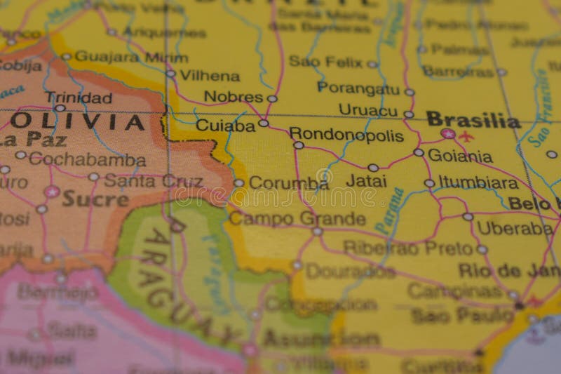 Cuiaba on the World Map-Geo Political Map Stock Photo - Image of world ...