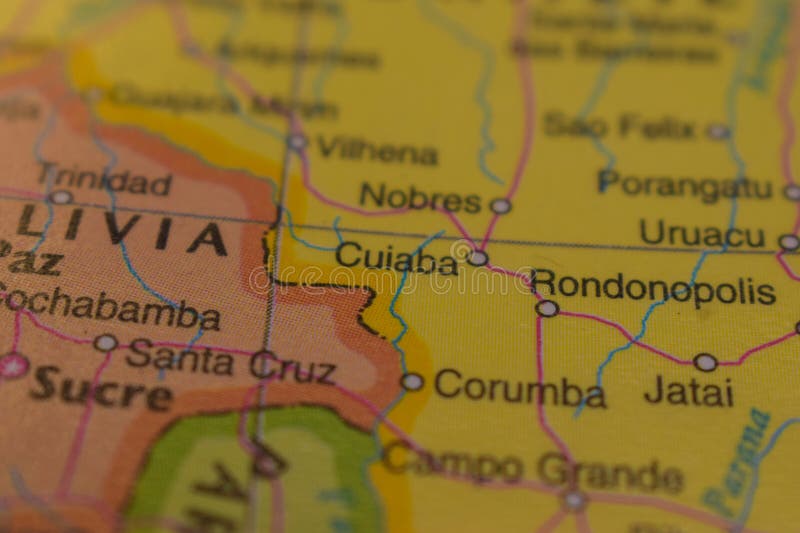 Cuiaba on the World Map-Geo Political Map Stock Photo - Image of globe ...