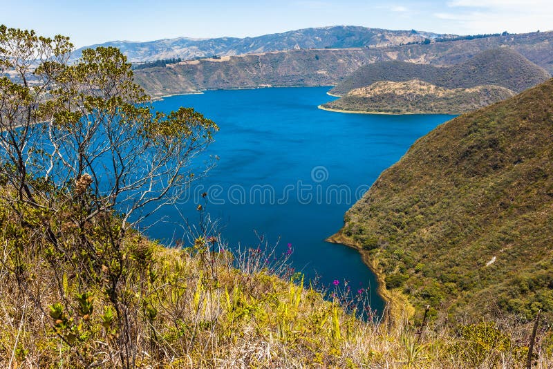 Cuicocha lagoon stock image. Image of ecuadorian, scenic - 105542533