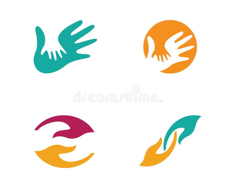 Cuidado Logo Template De La Mano Ilustración del Vector - Ilustración ...