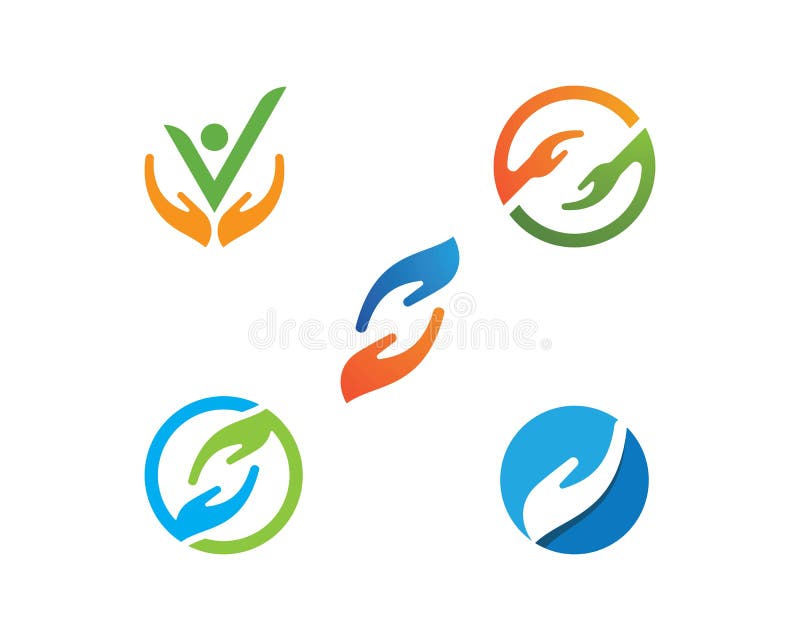 Cuidado Logo Template De La Mano Ilustración del Vector - Ilustración ...