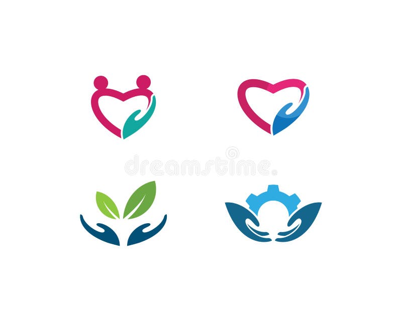 Cuidado Logo Template De La Mano Ilustración del Vector - Ilustración ...