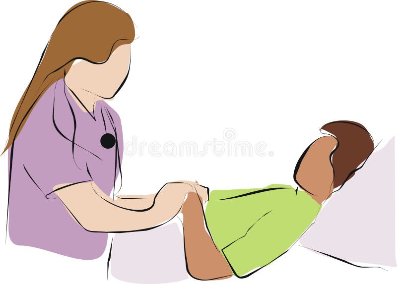 Doctor Y Paciente Paliativos Del Cuidado Ilustración del Vector ...