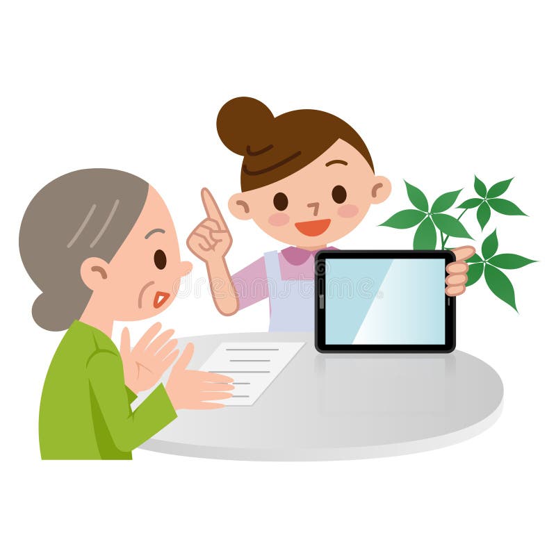 Cuidador Descrito En Tableta Ilustración del Vector - Ilustración de ...