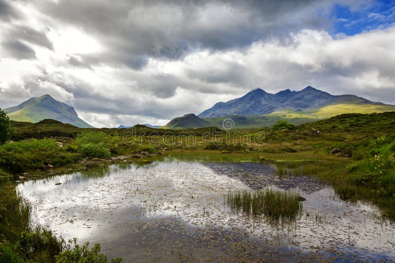 Cuillin Hills in Isle of Skye Scotland Stock Image - Image of blue ...