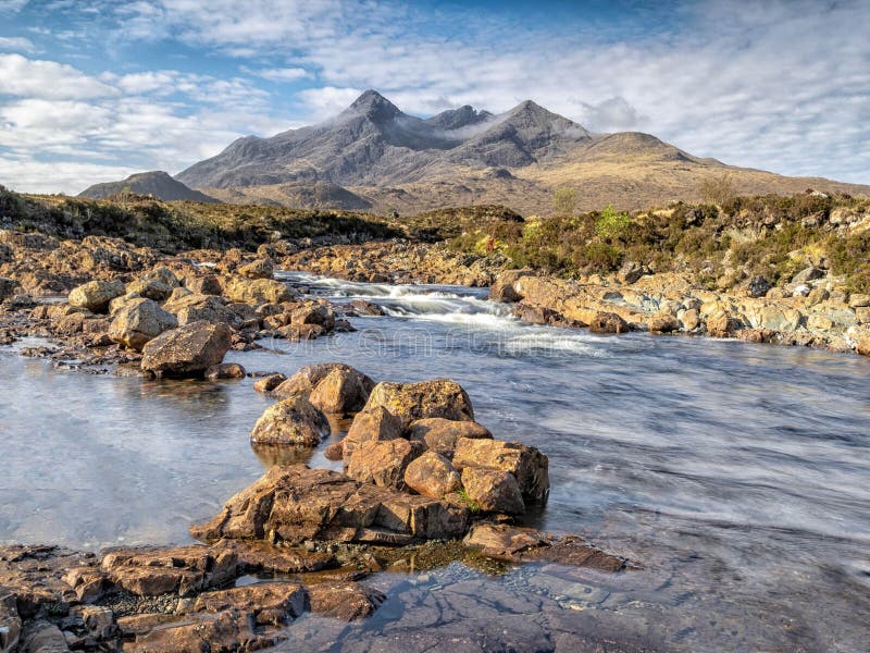 Cuillin Mountains in the Isle of Skye Stock Photo - Image of beauty ...