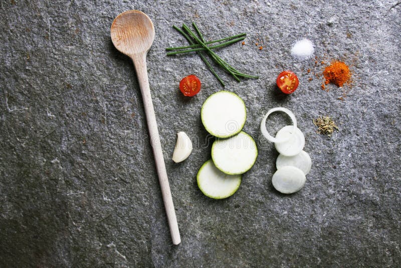 Cuisine, a Beautifully Arranged Picture of Cooking Ingredients Stock ...
