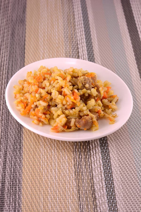 Cuisine - Fried Rice with Vegetables and Meat Stock Photo - Image of ...