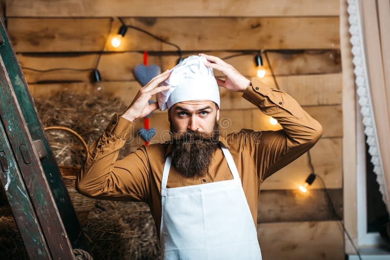 Cuisinier Barbu Beau De Chef Image stock - Image du chef, cuisinier ...