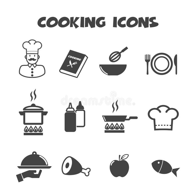 Cuisson des icônes illustration de vecteur. Illustration du carte ...