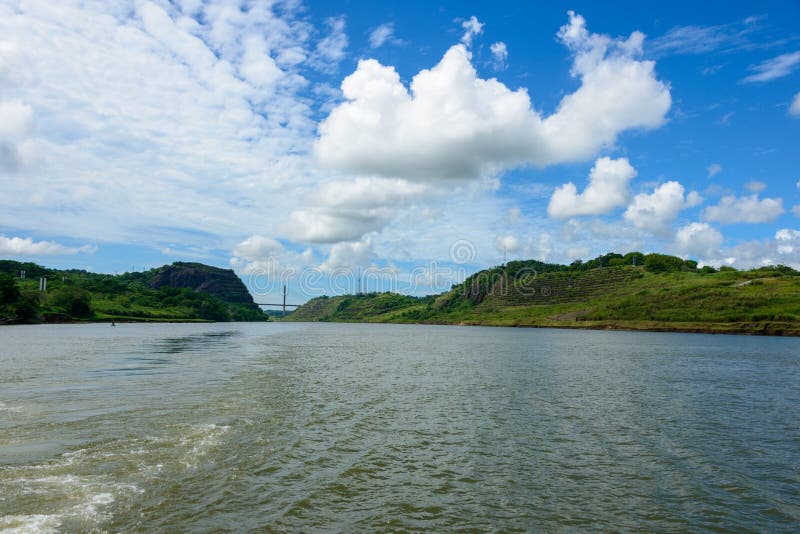 Culebra Cut on the Panama Canal. Centennial Bridge in the Background ...