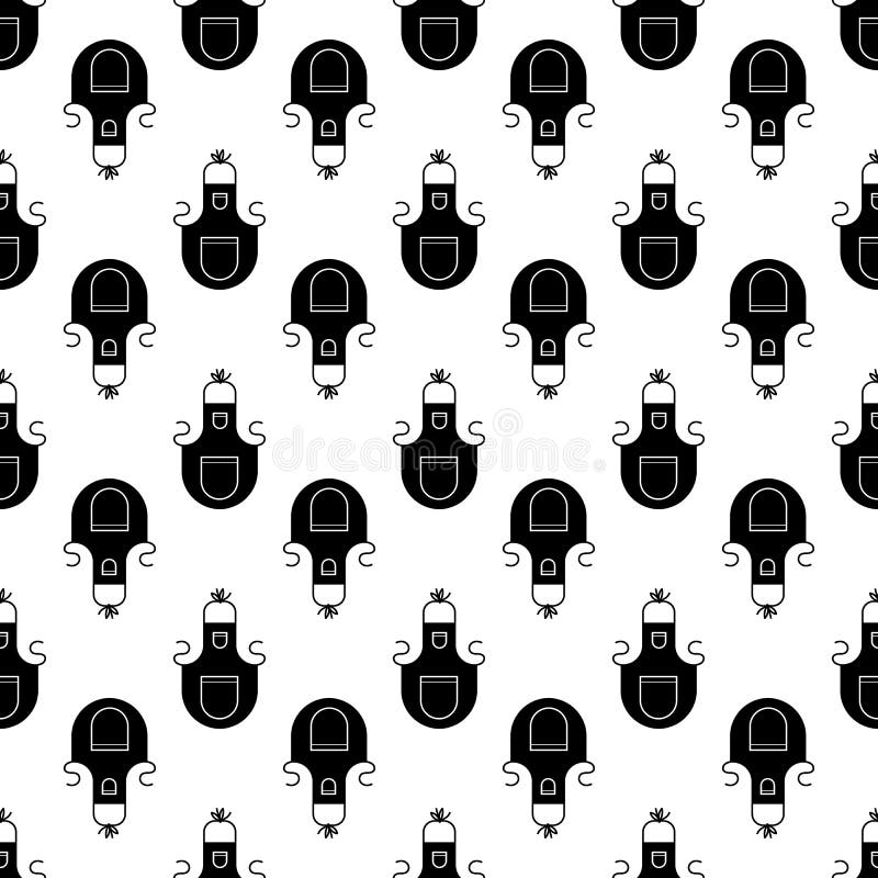 Culinary Apron Pattern Seamless Vector Stock Vector - Illustration of ...