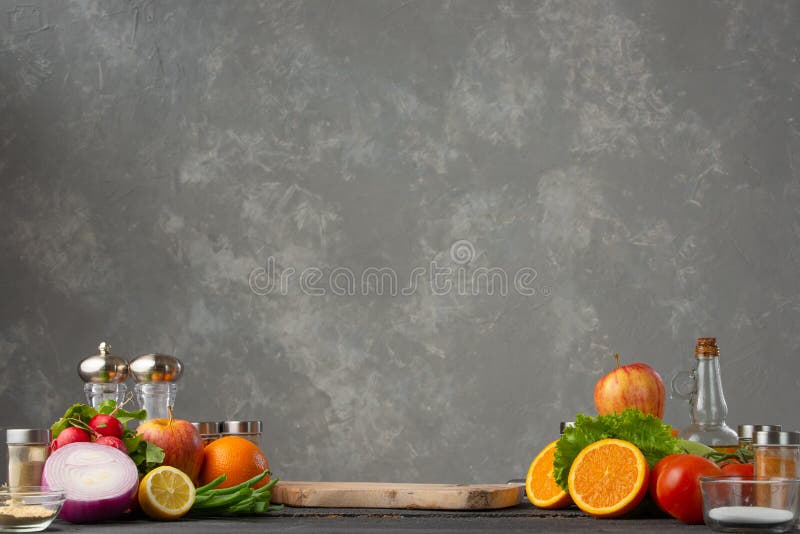 Culinary Background, Board with Products for Cooking on the Background ...