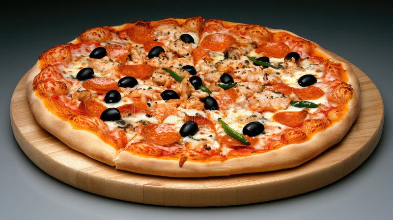 This Culinary Creation Features a Freshly Baked Pizza Adorned with ...