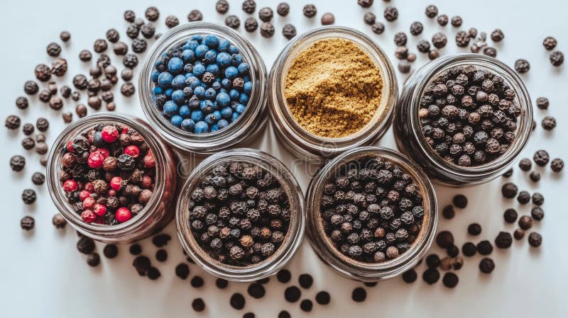 Culinary Delight Assortment Spices Glass Jars Stock Photos - Free ...