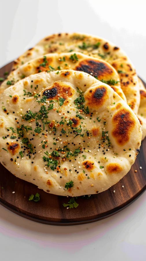 Culinary Delight Naan, an Isolated Serving of Delectable Indian Bread ...
