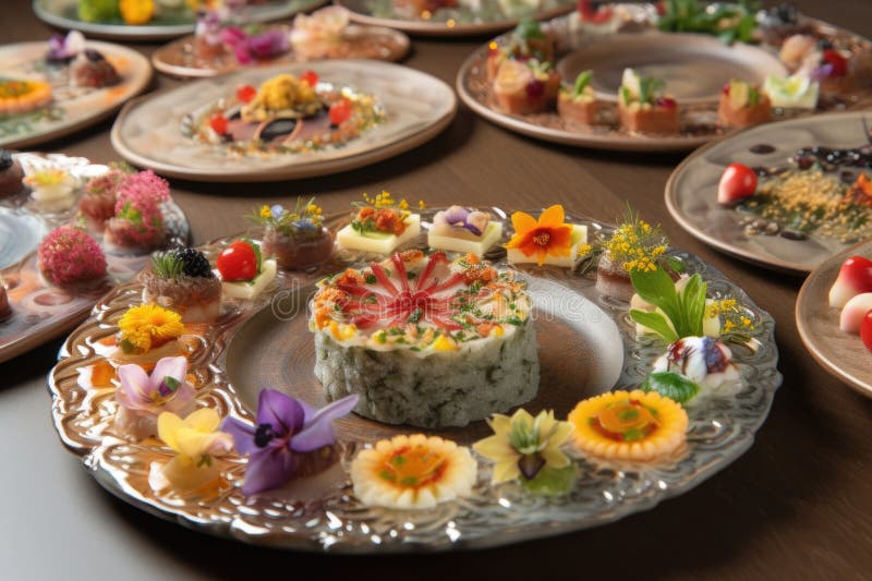 A Culinary Display of Intricate and Creative Plate Designs, Showcasing ...