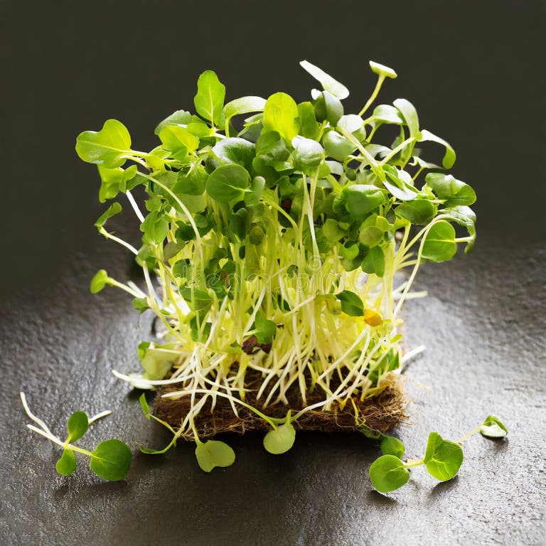 Culinary Elegance: Microgreens Array on a Stylish Serving Tray Stock ...