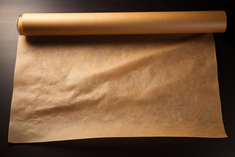 Culinary Essentials a Top View of Parchment Paper on a Dark Backdrop ...
