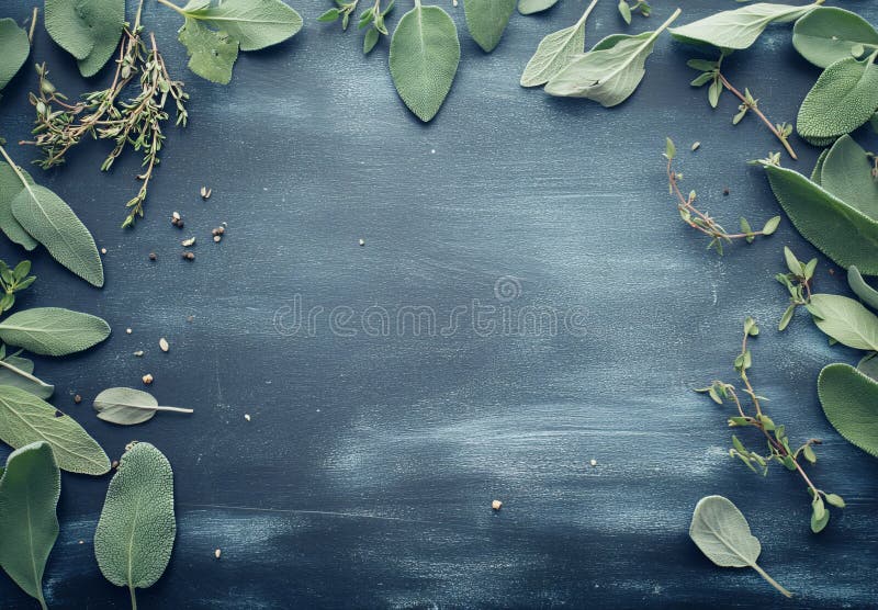 Culinary Herbs Border Frame, Sage, Thyme, & High Quality Image Stock ...