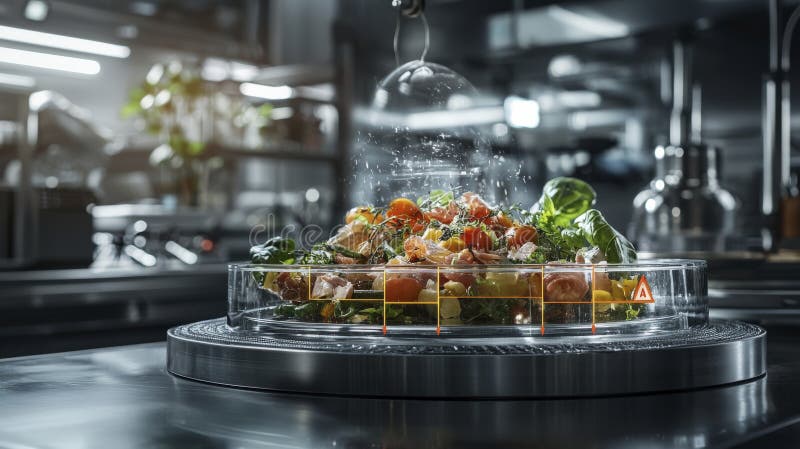 Culinary Innovation Display Modern Kitchen Food Presentation Sleek ...