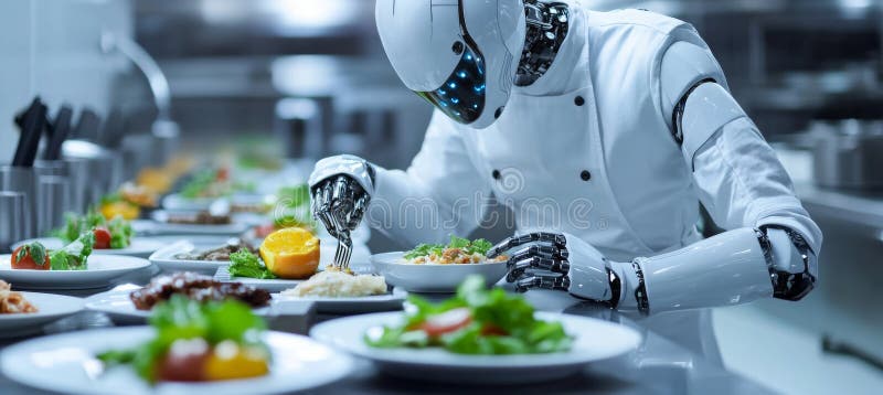 Culinary Innovation Robot Chef with Advanced Dexterity Plates Dishes in ...