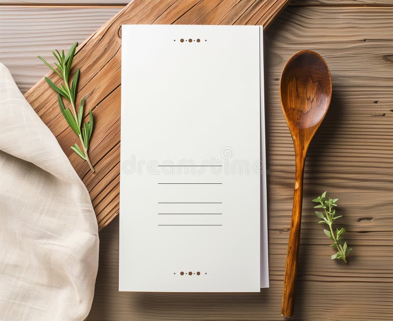 Culinary Inspiration Awaits an Empty Menu on a Rustic Table, Generative ...