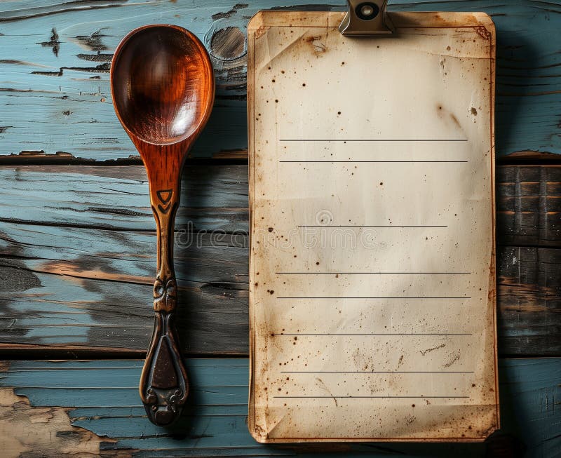 Culinary Inspiration Awaits an Empty Menu on a Rustic Table, Generative ...