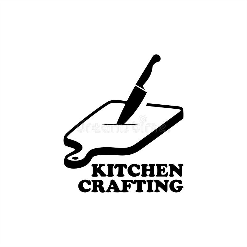 Culinary Logo Kitchen Cutting Board with Knife Element Stock Vector ...