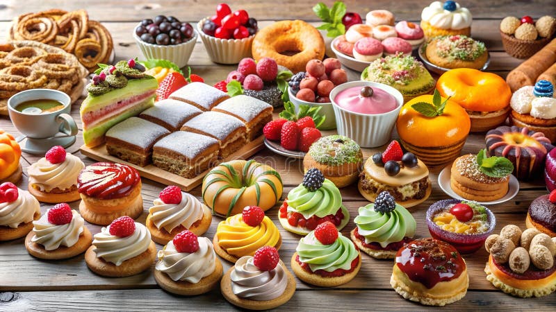 A Culinary Masterpiece: a Table Adorned with an Extravagant Array of ...