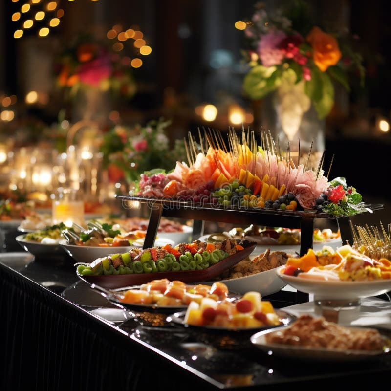 Culinary Masterpieces: Artistry in Reception Dining Stock Photo - Image ...