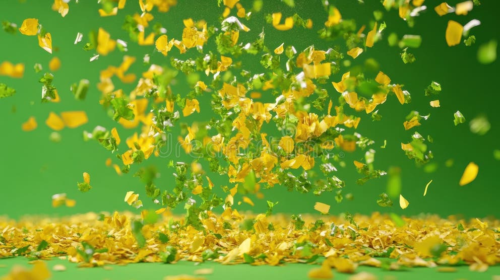 Culinary Splash Yellow and Green Ingredients Exploding in MidAir ...
