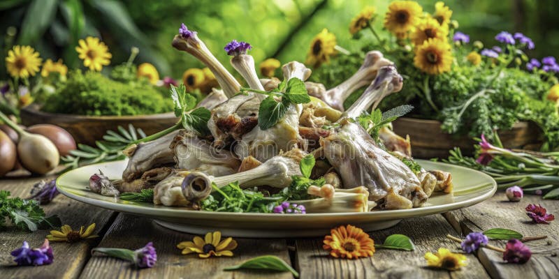 A Culinary Symphony Artistic Double Exposure of Chicken Bones Nature ...